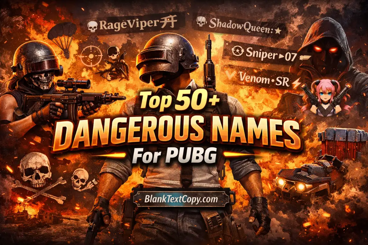 50+ Dangerous Names For PUBG (2026) - Stylish ID Ideas