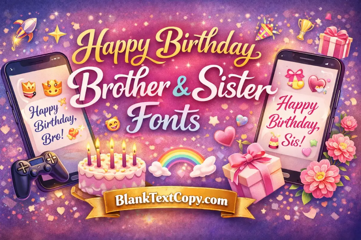 65+ Happy Birthday Brother & Sister Font Style Copy Paste