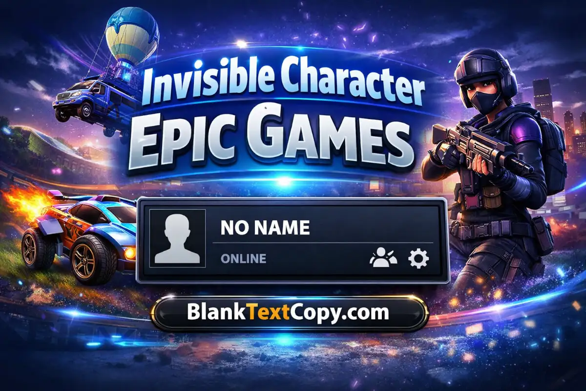 Invisible Character Epic Games 2026 - Invisible Username